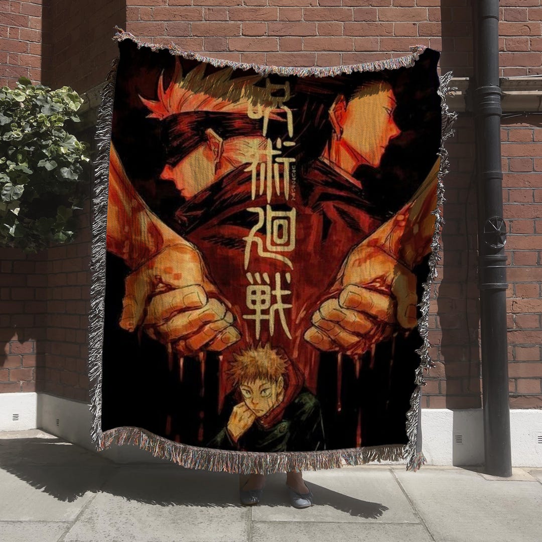Anime Woven Blanket JJK X Gojo Satoru Geto Suguru Gift for Him Gojo ...