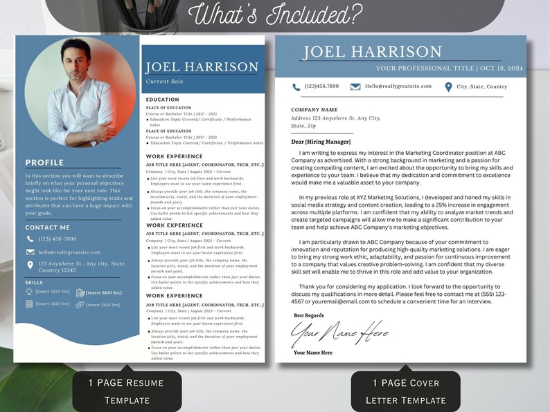 Job-winning Canva Template Resume, Cover Letter, Reference Sheet Easy ...