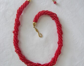 Red Multi Strand Necklace - Etsy