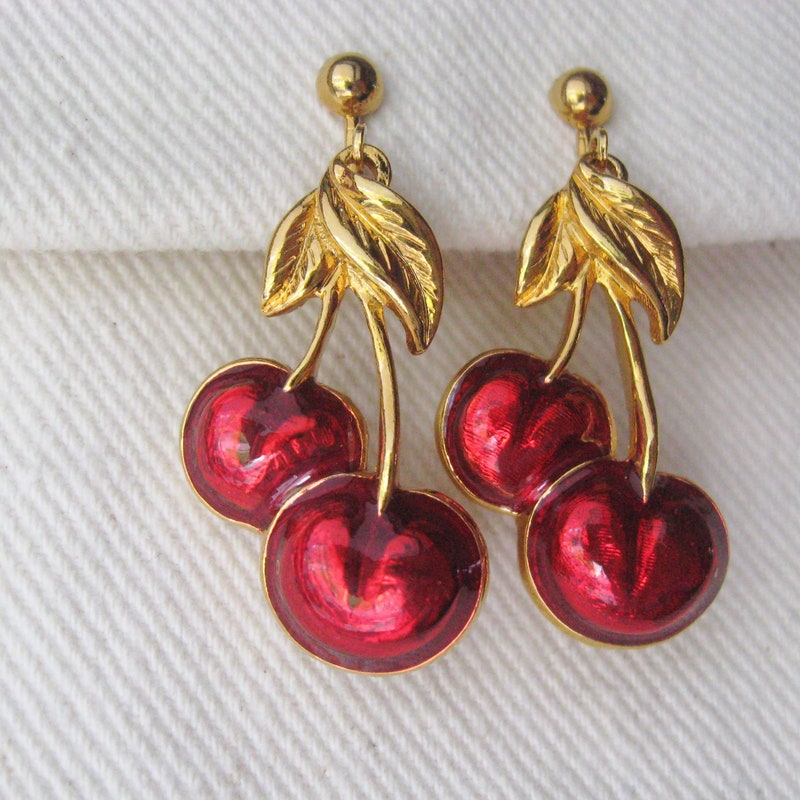 Cherry Earrings - Etsy