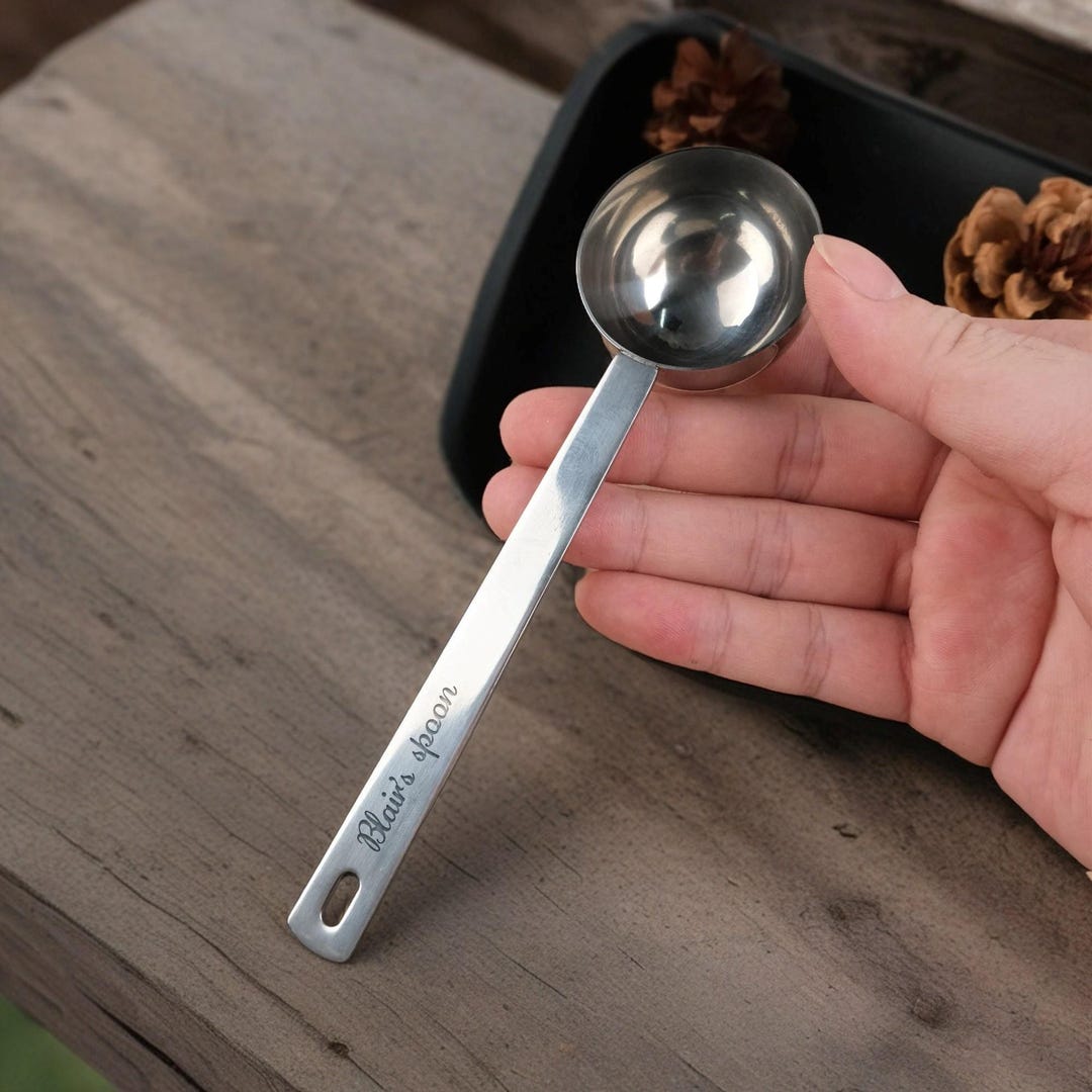 Engraved Coffee Measuring Spoon Personalized Coffee Scoop and Clip ...