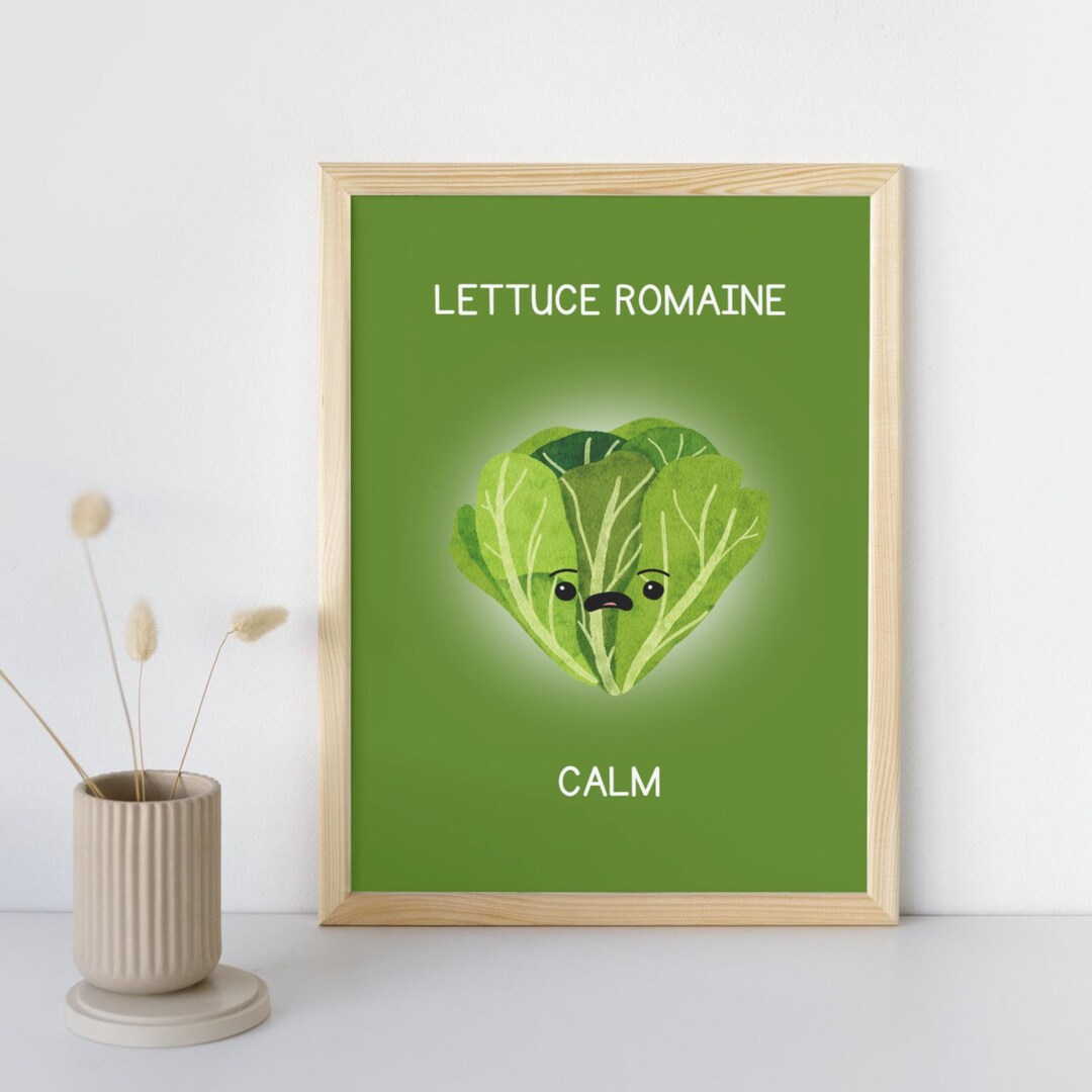 Digital Download Vegetable Wall Art Lettuce Romaine Calm Art Print ...