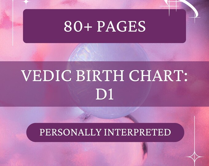Vedic Astrology Chart, Overview and Explanations. Print on Professional ...