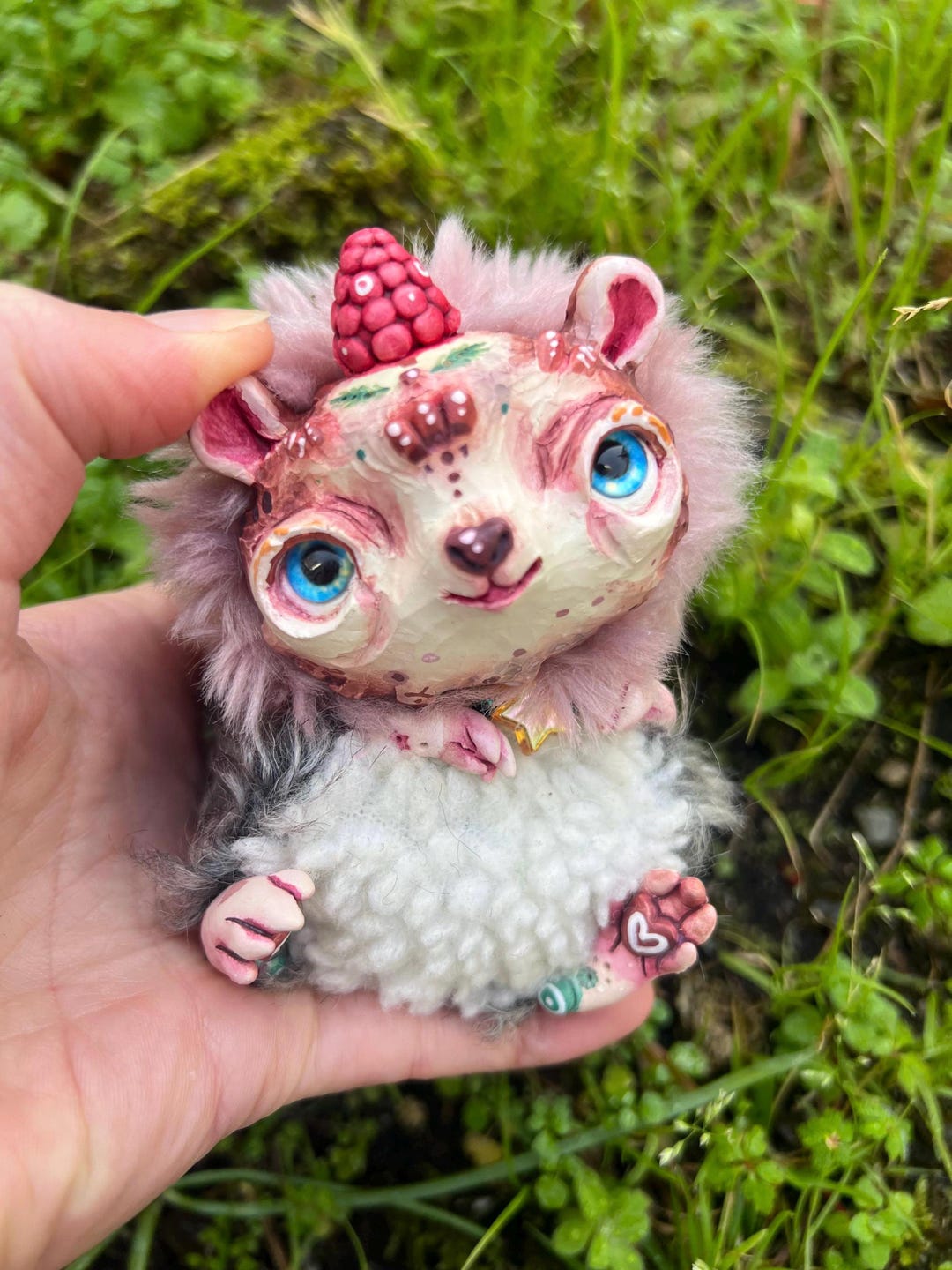Raspberry Bear Girl, Creator of Fun and Celebration - Ooak Clay Toy ...