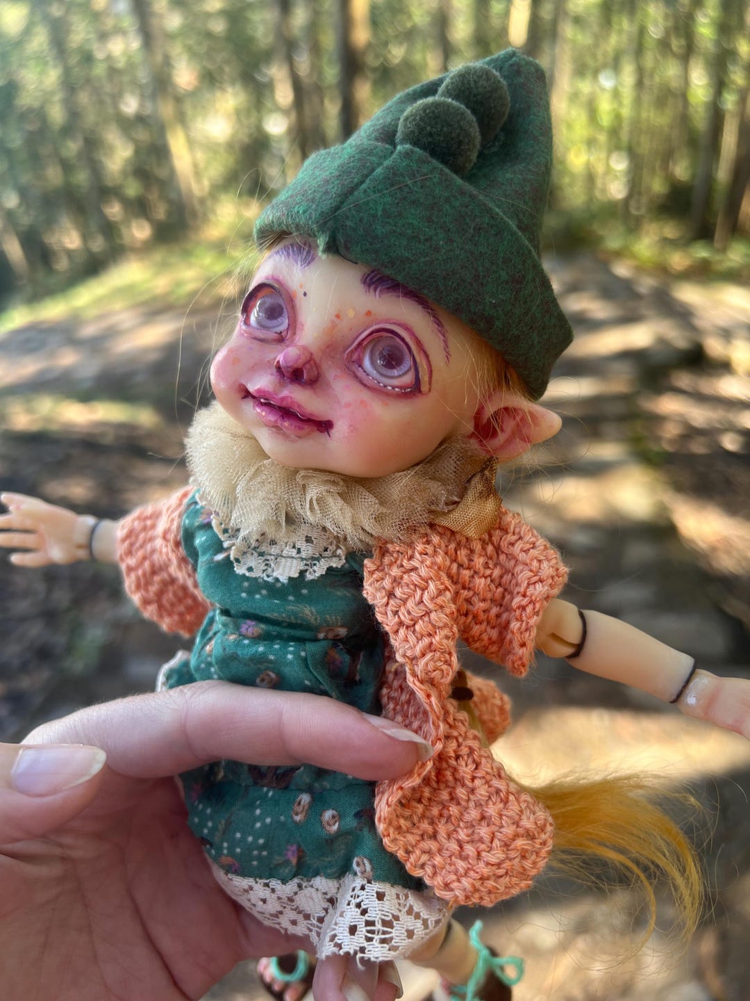 Elsa Bjd Elf Girl - Red Hair Forest Creature, Ooak Doll - Etsy