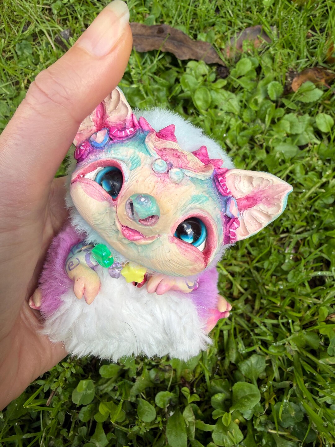 Blue Foxy Forest Guardian Art Doll – Clay Face, Faux Fur Body, Fantasy ...