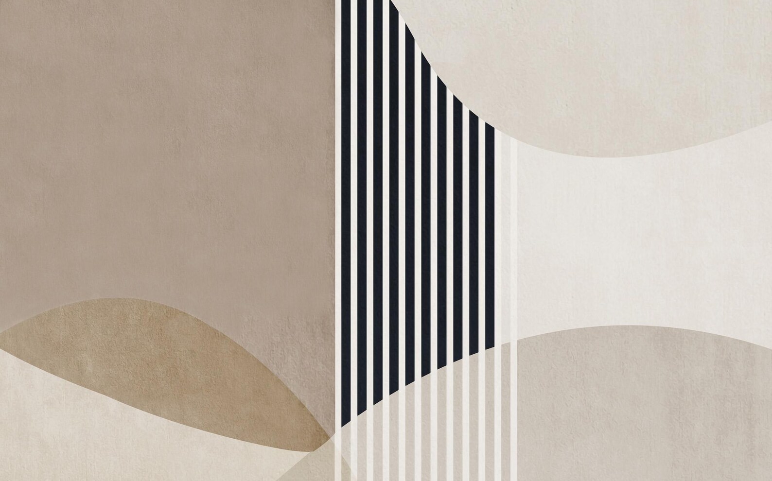Modern Abstract Geometric Wallpaper: Beige Black Minimalist Line Art - Etsy