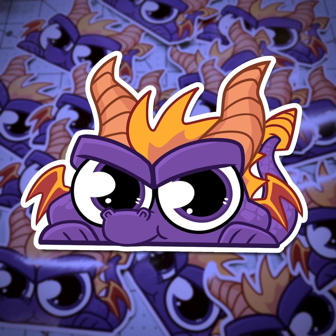Spyro the Dragon Inspired Peeker Sticker • Original Art • Gamer Purple ...
