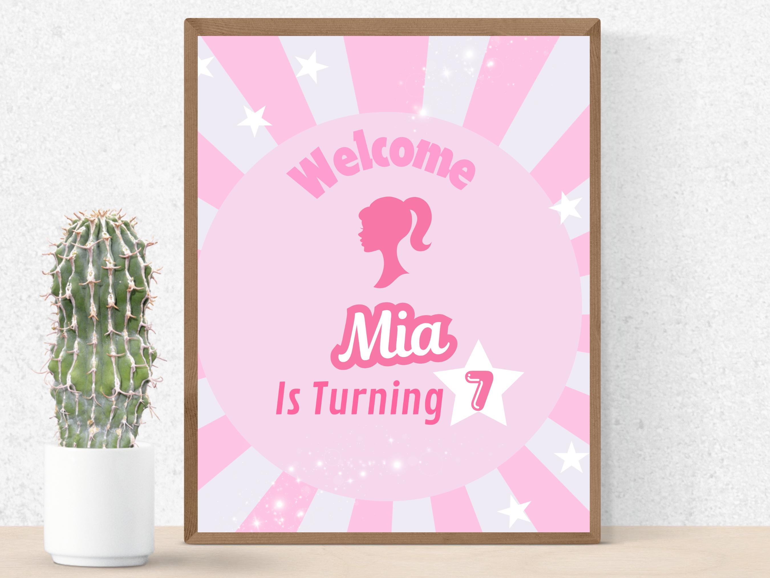 Personalized Barbie Welcome Sign for Birthday Party Custom Sign Barbie ...