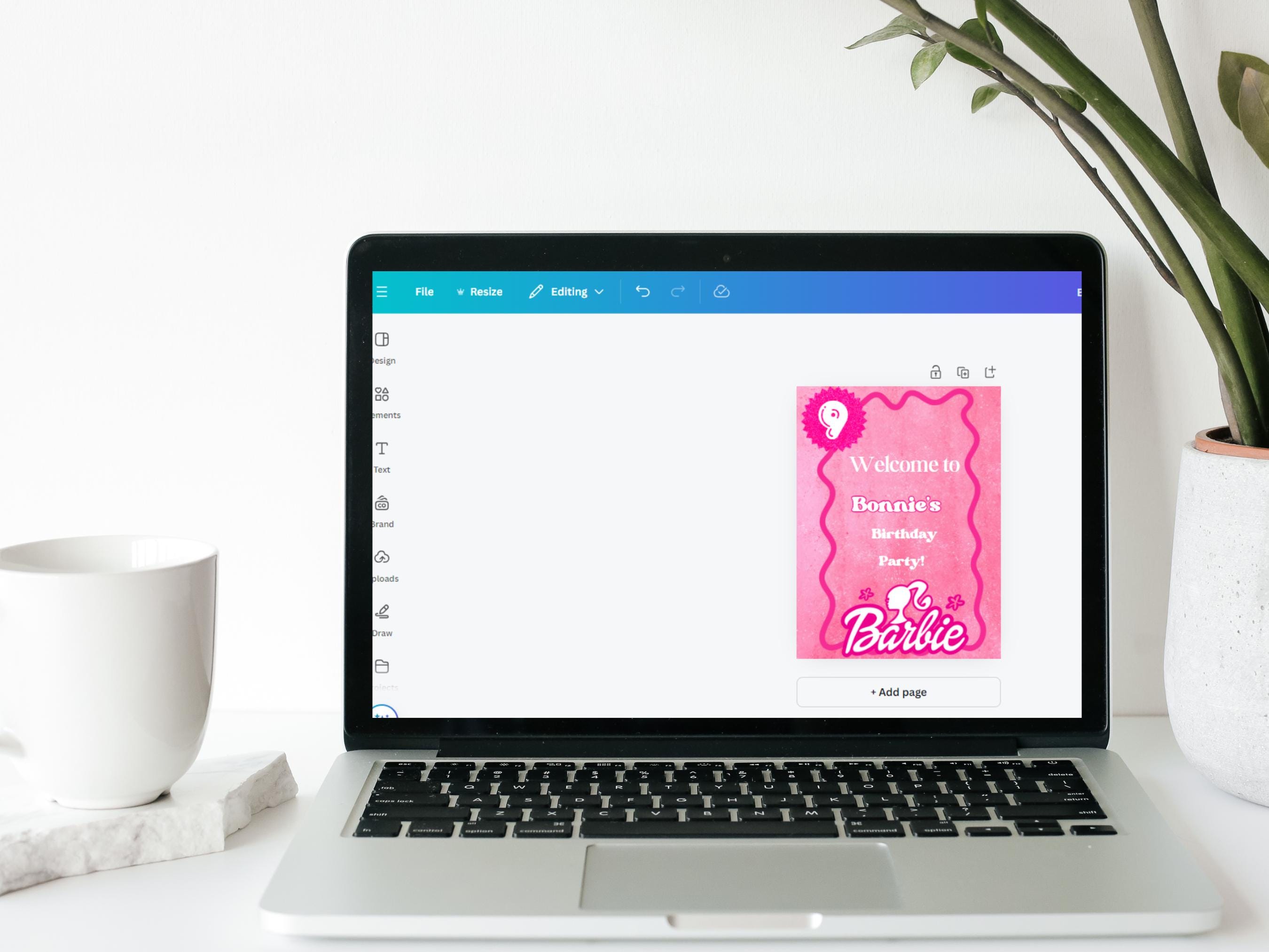 Pink Doll Birthday Welcome Sign, Barbie Themed Party Decor, Glitter ...