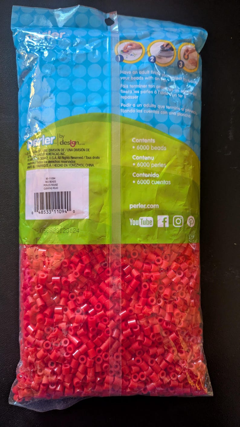 6000 CT RED Perler Beads - Etsy