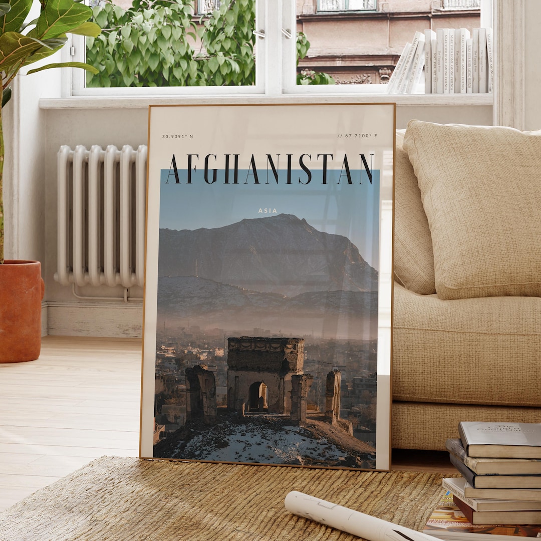 Afghanistan Asia Modern Travel Wall Art Design, Color Art Print ...