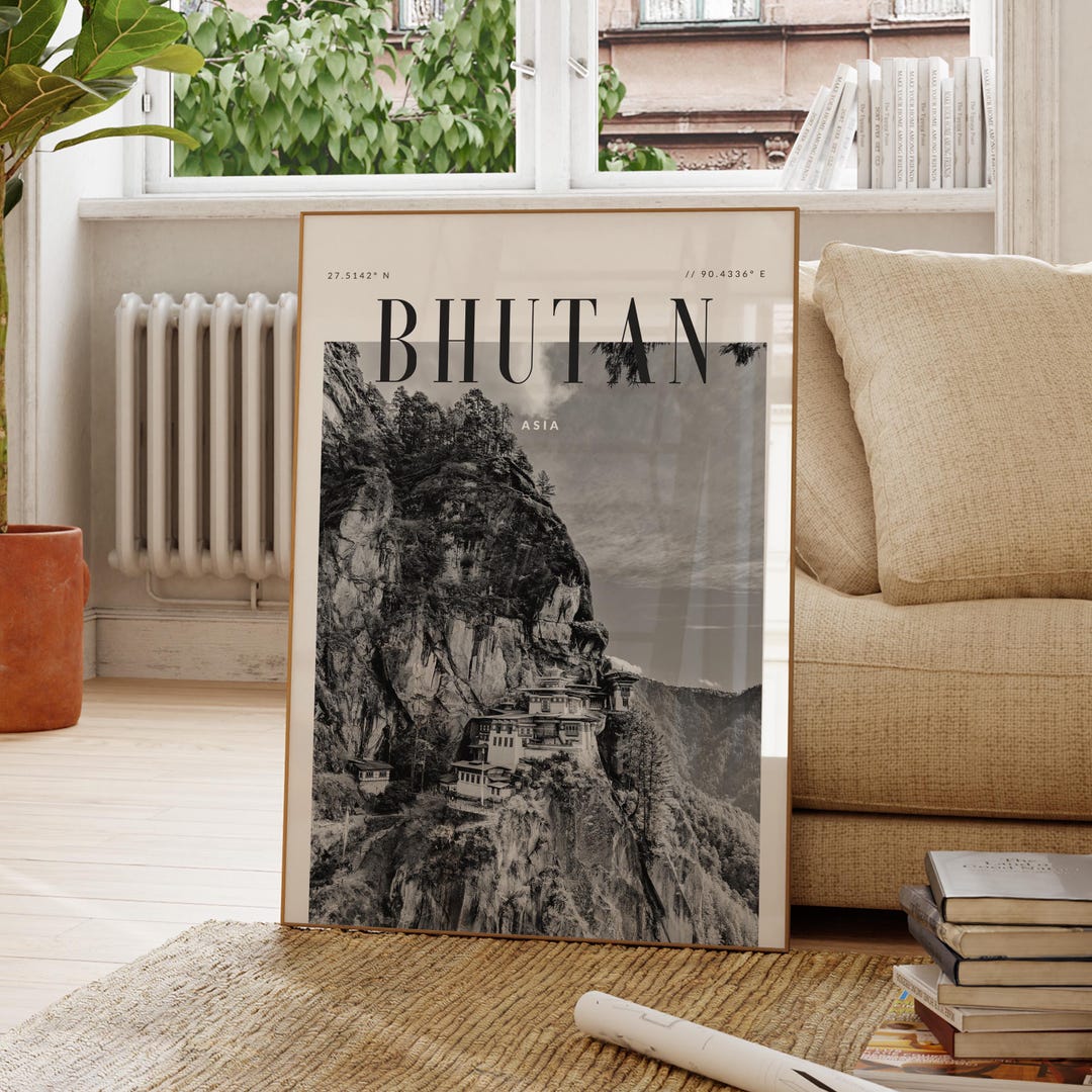 Bhutan Modern Travel Wall Art Design, Color Art Print, Wanderlust Decor ...