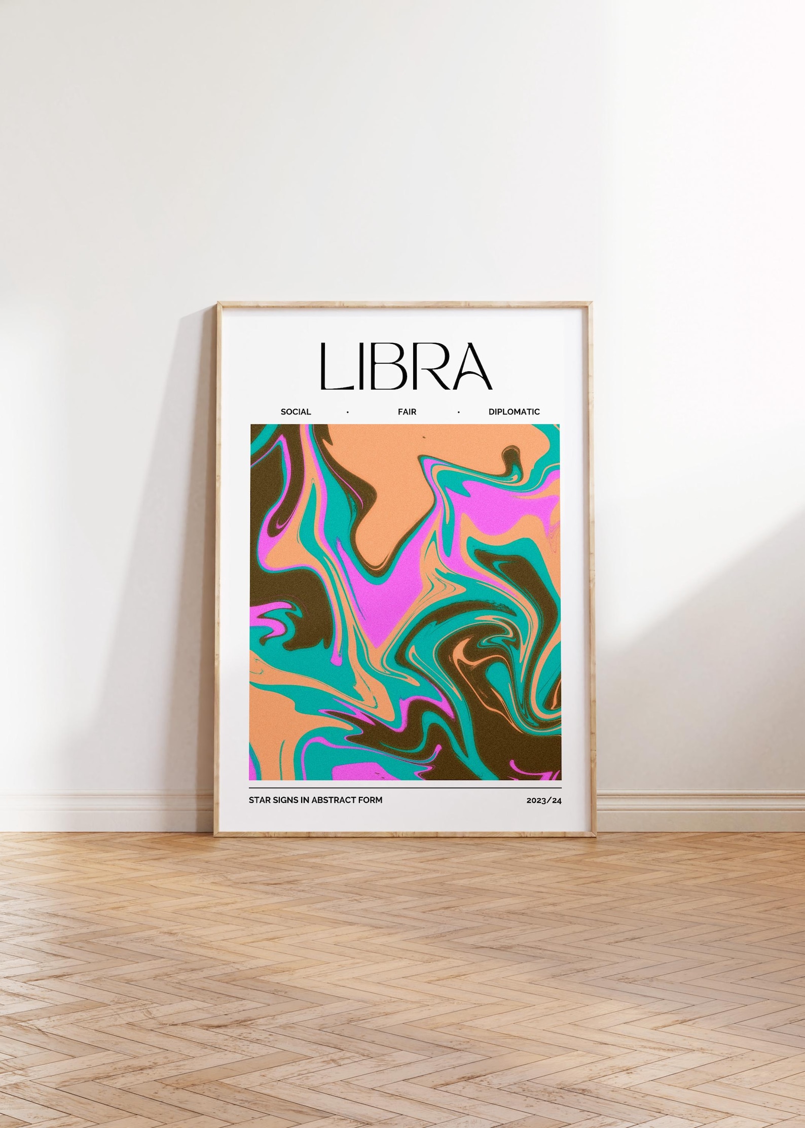 Libra Zodiac Sign Wall Art, Astrology Decor, Star Sign Print, Horoscope ...