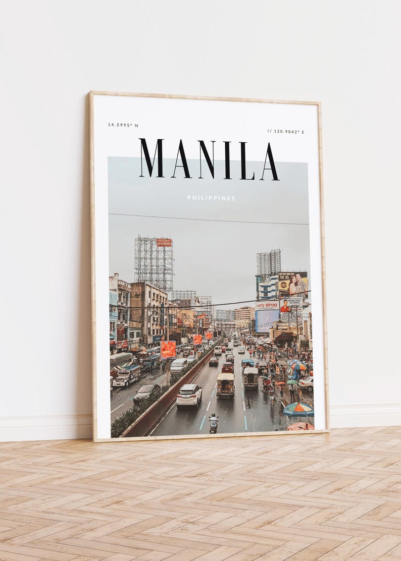 Manila Philippines Modern Travel Wall Art Design, Color Art Print ...