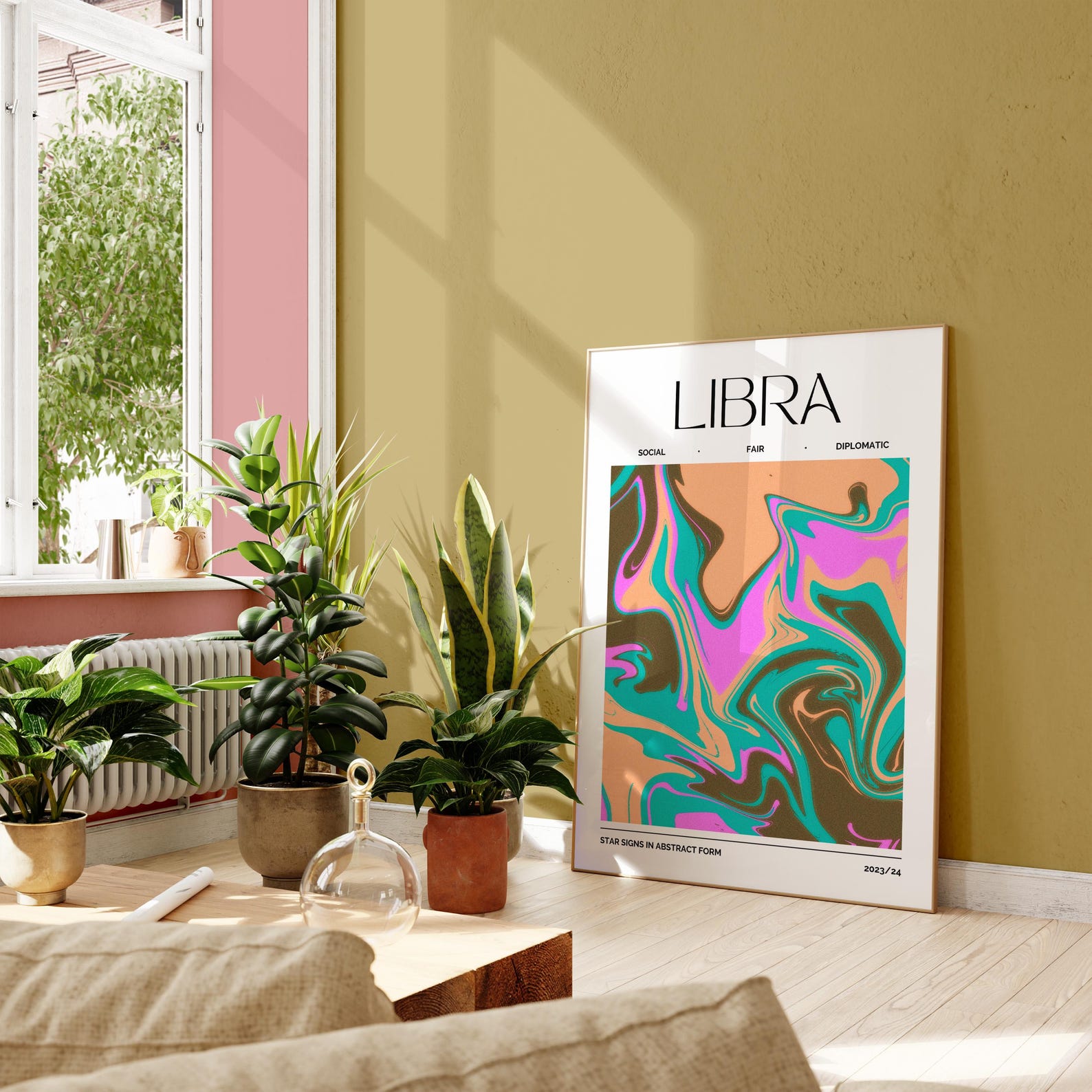 Libra Zodiac Sign Wall Art, Astrology Decor, Star Sign Print, Horoscope ...