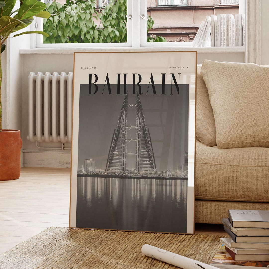 Bahrain Modern Travel Wall Art Design, Color Art Print, Wanderlust ...