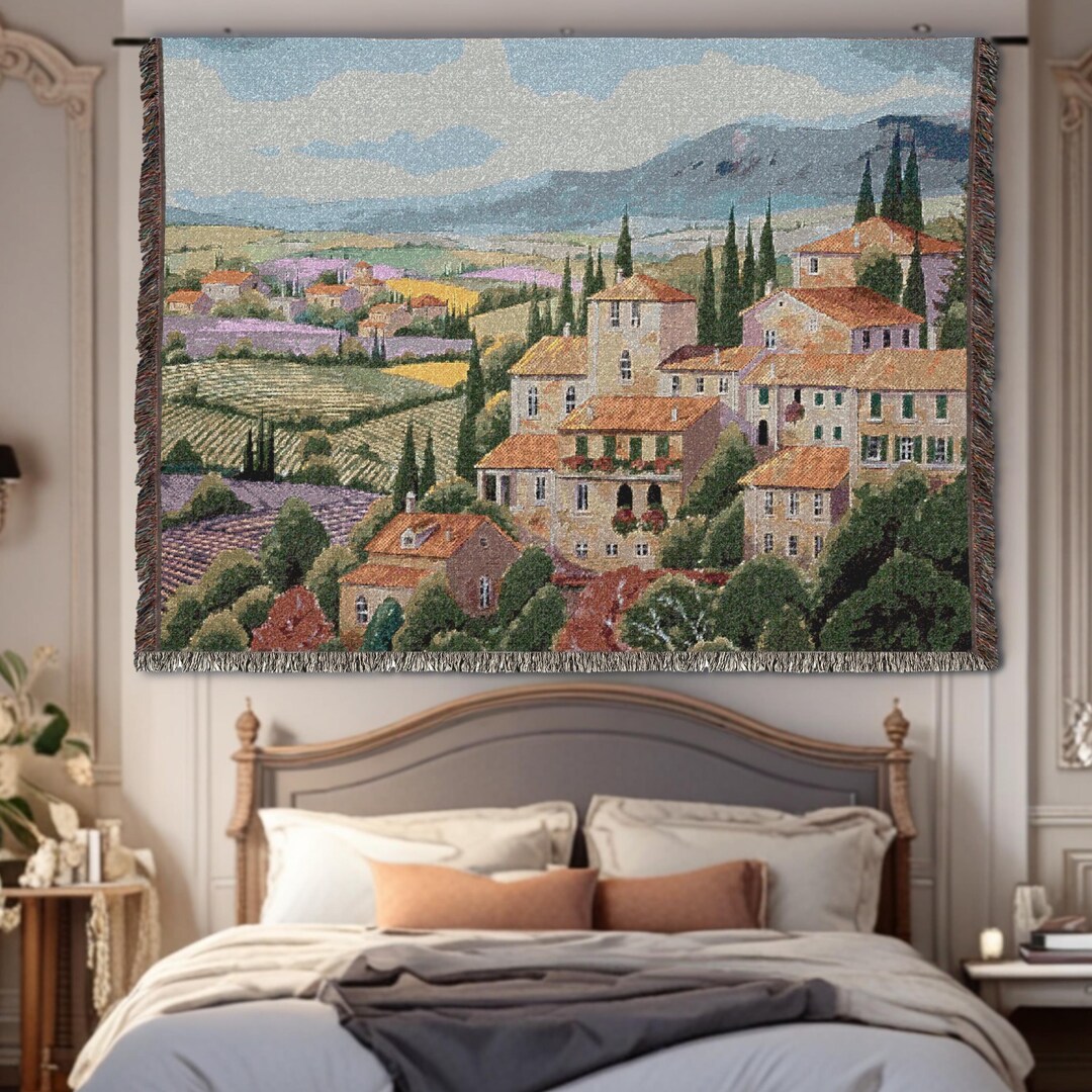 Italian Tapestry Woven Wall Hanging Woven Blanket Tapestry Vintage ...