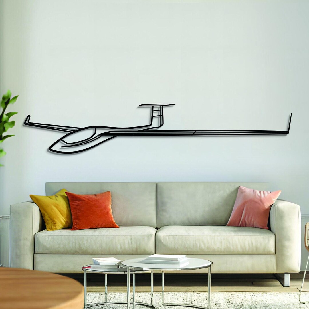 ASW 27 Metal Aircraft Wall Art, Airplane Silhouette, Metal Wall Art ...