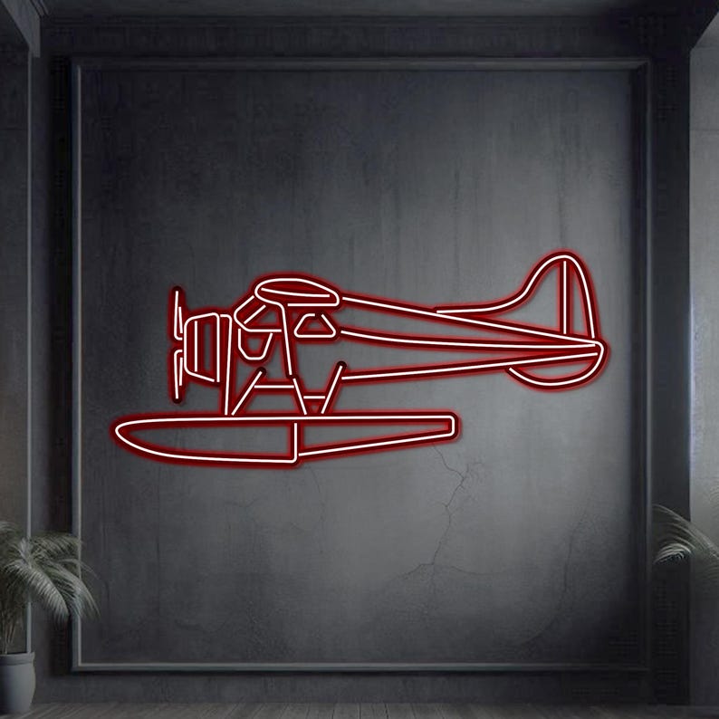 Metal Neon Aircraft Sign, Neon Sign, Neon Sign Bedroom, Neon Lights ...
