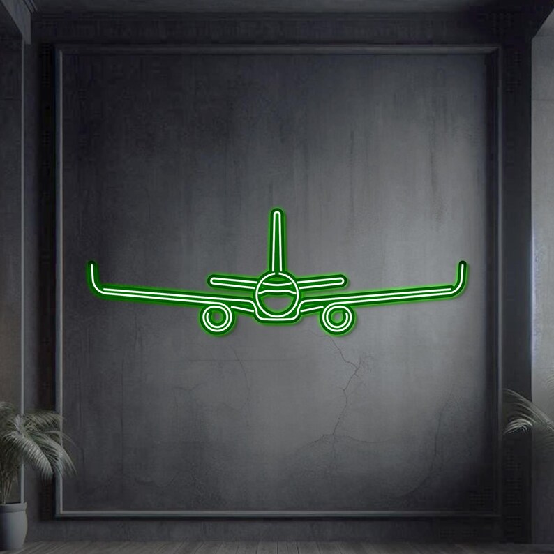 Metal Neon Aircraft Sign, Neon Sign, Neon Sign Bedroom, Neon Lights ...