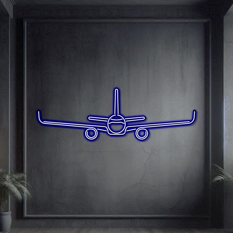 Metal Neon Aircraft Sign, Neon Sign, Neon Sign Bedroom, Neon Lights ...
