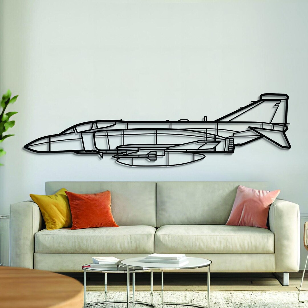RAF F-4K Phantom Metal Aircraft Wall Art, Airplane Silhouette, Metal ...