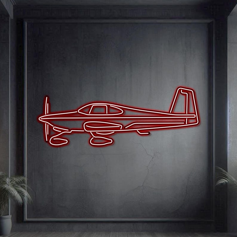 Metal Neon Aircraft Sign, Neon Sign, Neon Sign Bedroom, Neon Lights ...