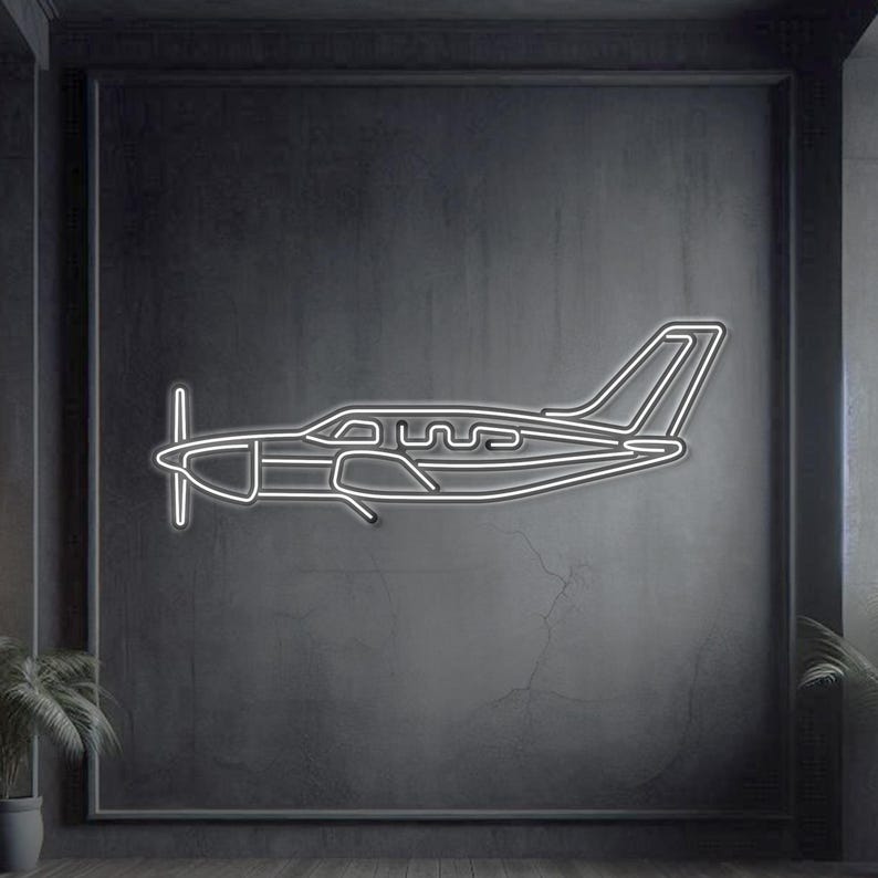 Metal Neon Aircraft Sign, Neon Sign, Neon Sign Bedroom, Neon Lights ...