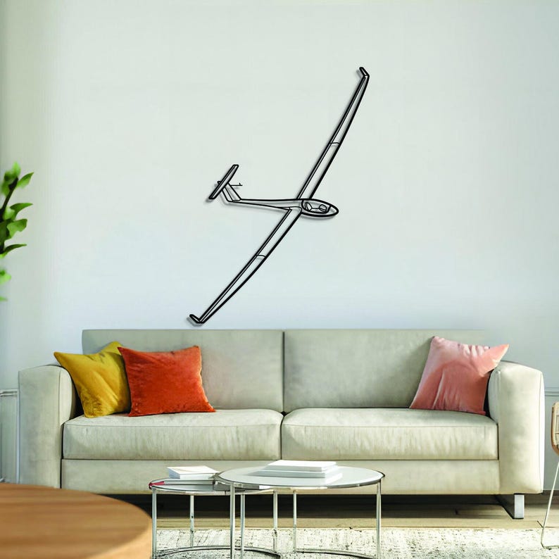 Glider Metal Aircraft Wall Art, Airplane Silhouette, Metal Wall Art ...