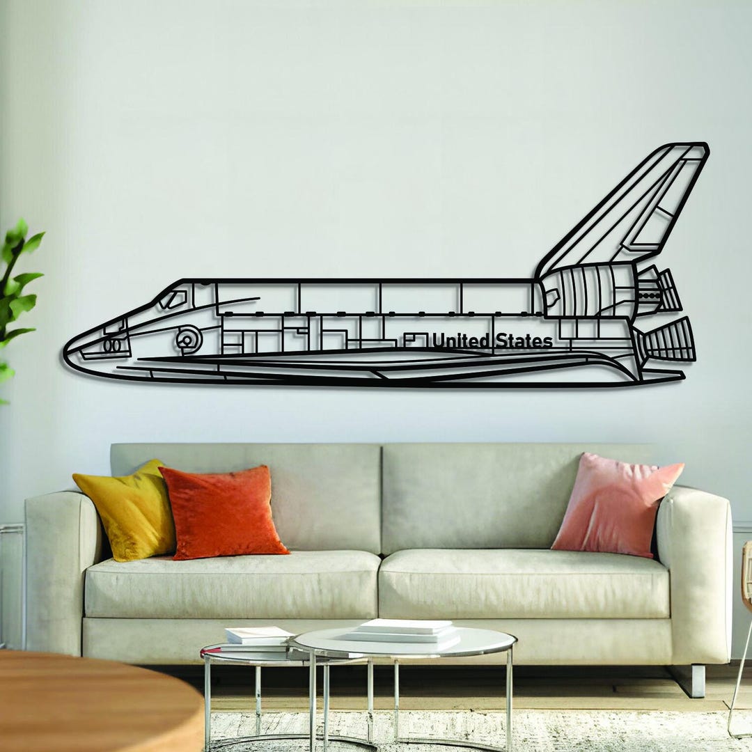 Space Shuttle Metal Aircraft Wall Art, Airplane Silhouette, Metal Wall ...