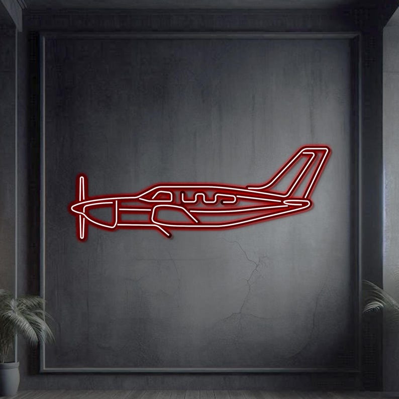 Metal Neon Aircraft Sign, Neon Sign, Neon Sign Bedroom, Neon Lights ...