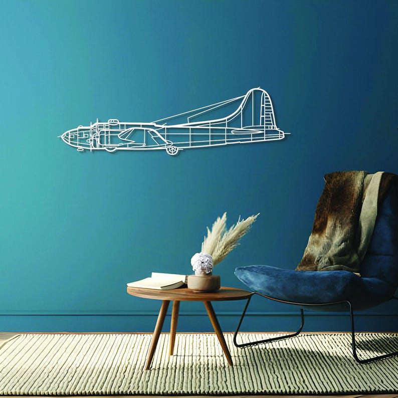 B-17 Metal Aircraft Wall Art, Airplane Silhouette, Metal Wall Art ...