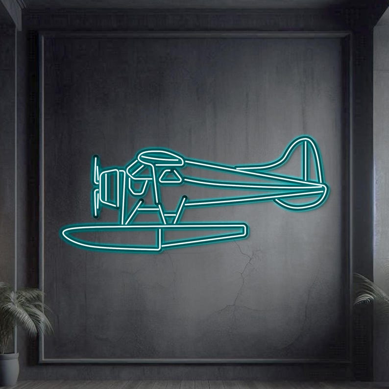 Metal Neon Aircraft Sign, Neon Sign, Neon Sign Bedroom, Neon Lights ...