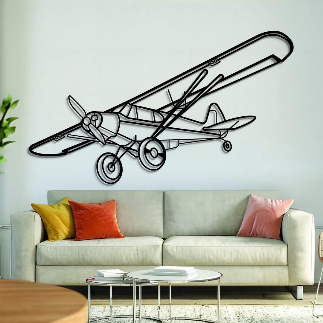 Super Cub Metal Aircraft Wall Art, Airplane Silhouette, Metal Wall Art ...