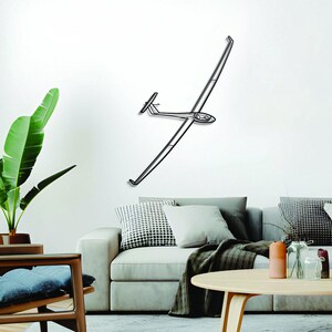 Glider Metal Aircraft Wall Art, Airplane Silhouette, Metal Wall Art ...