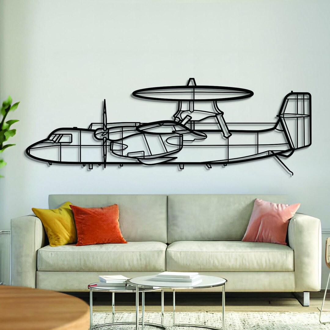 E-2C Hawkeye Metal Aircraft Wall Art, Airplane Silhouette, Metal Wall ...