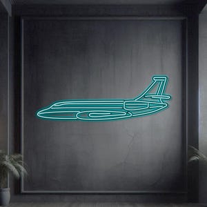 Metal Neon Aircraft Sign, Neon Sign, Neon Sign Bedroom, Neon Lights ...