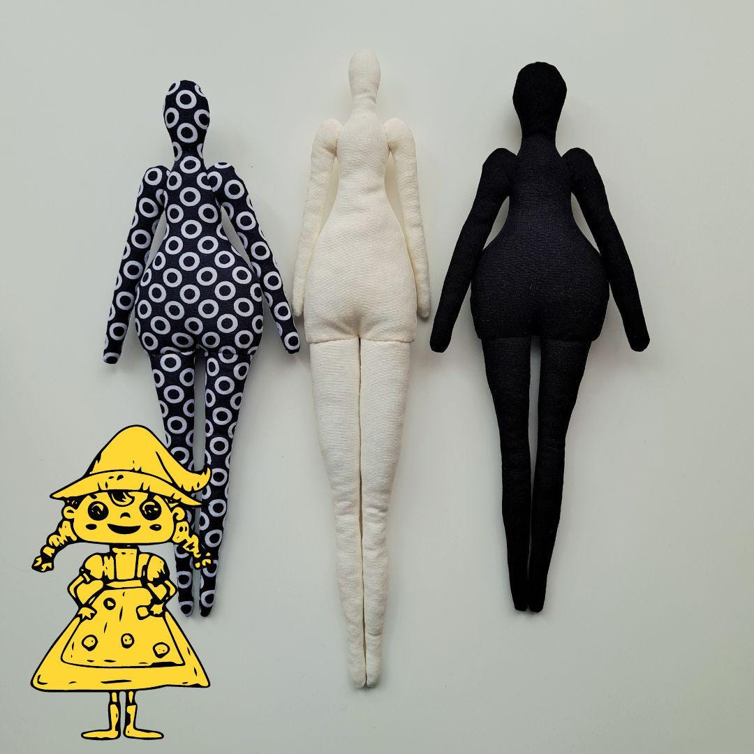 Small Blank Doll 33 and 27 Cm / Doll Body for Creativity /the Doll's ...