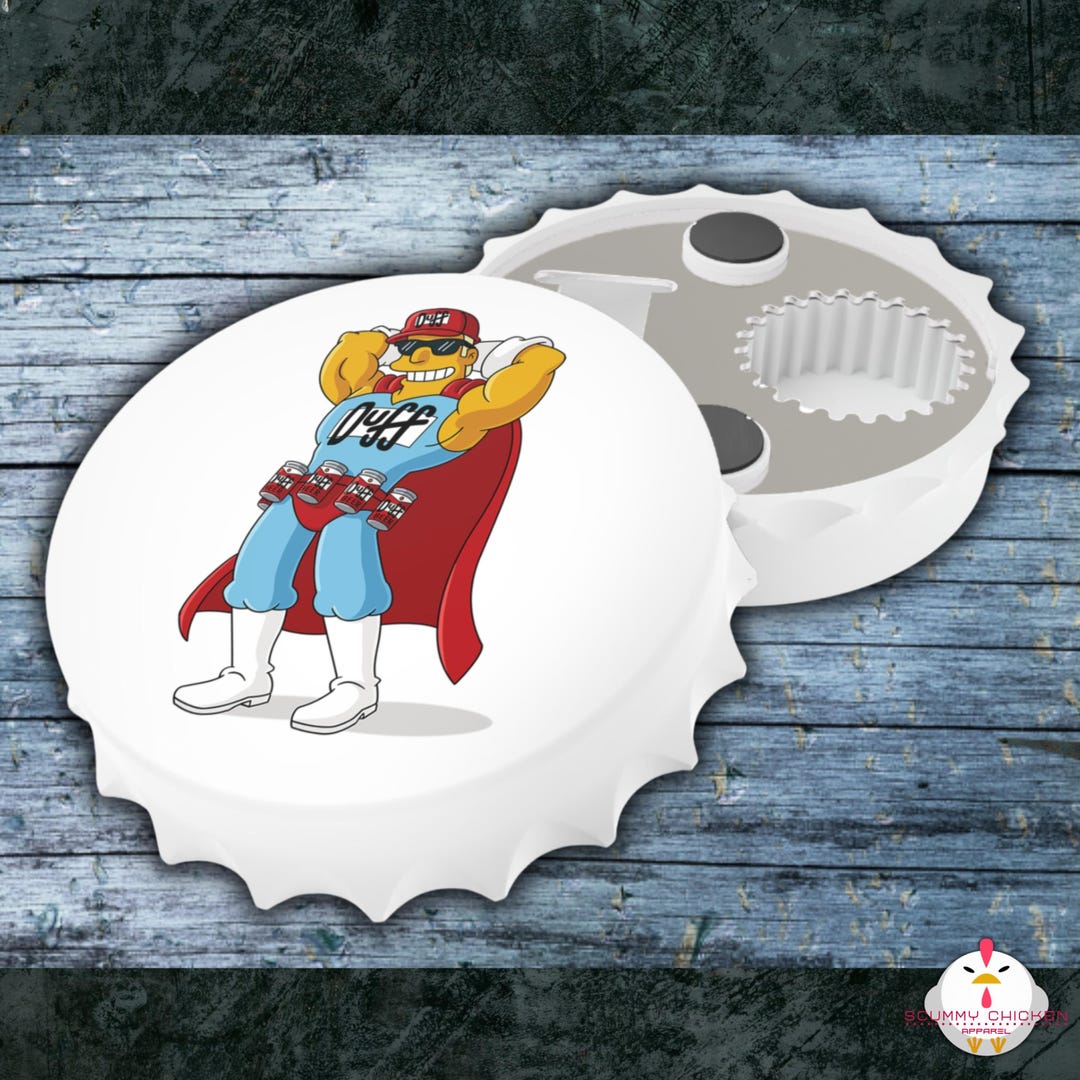 Duffman Bottle Opener Bottle Cap Shape With Magnetic Back Fridge Door ...