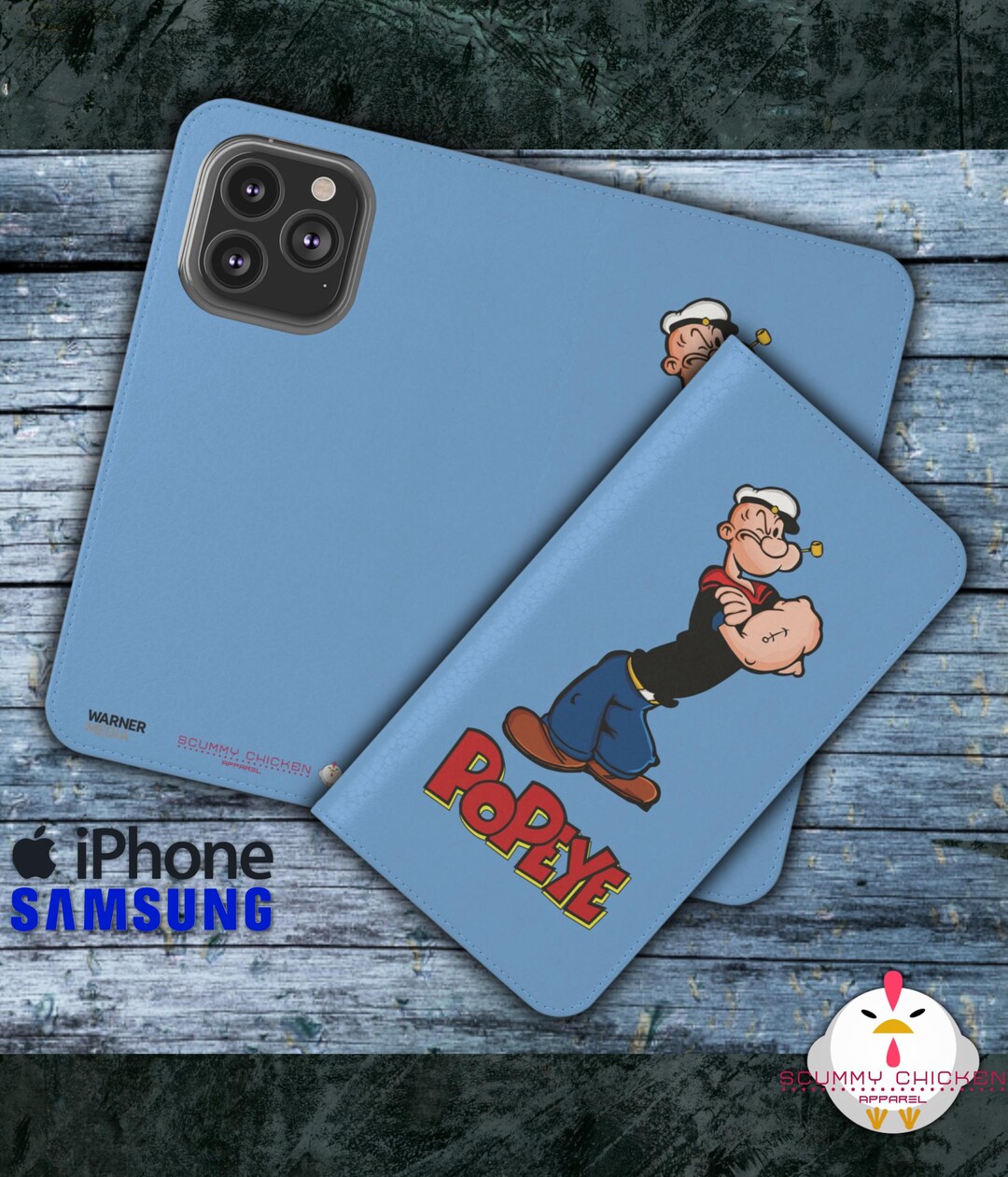 Popeye Flip Case Vegan Leather Flip Phone Case iPhone & Samsung Card ...