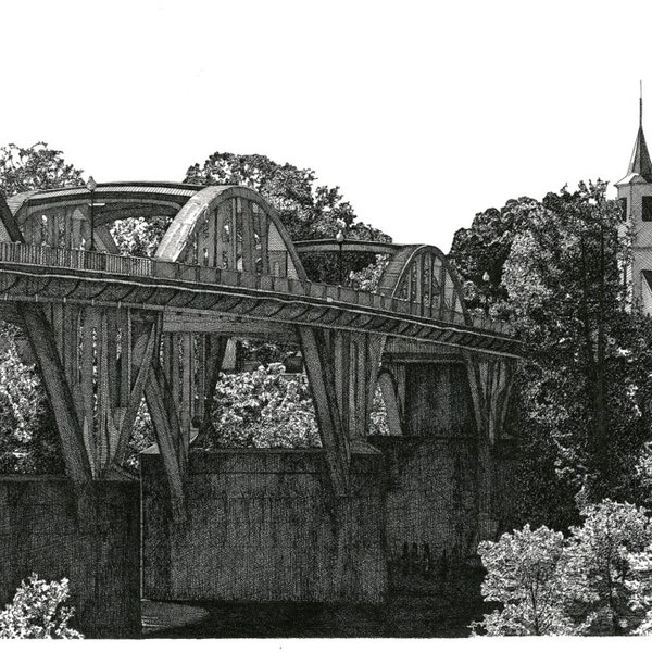 Pen and Ink Bridge - Etsy