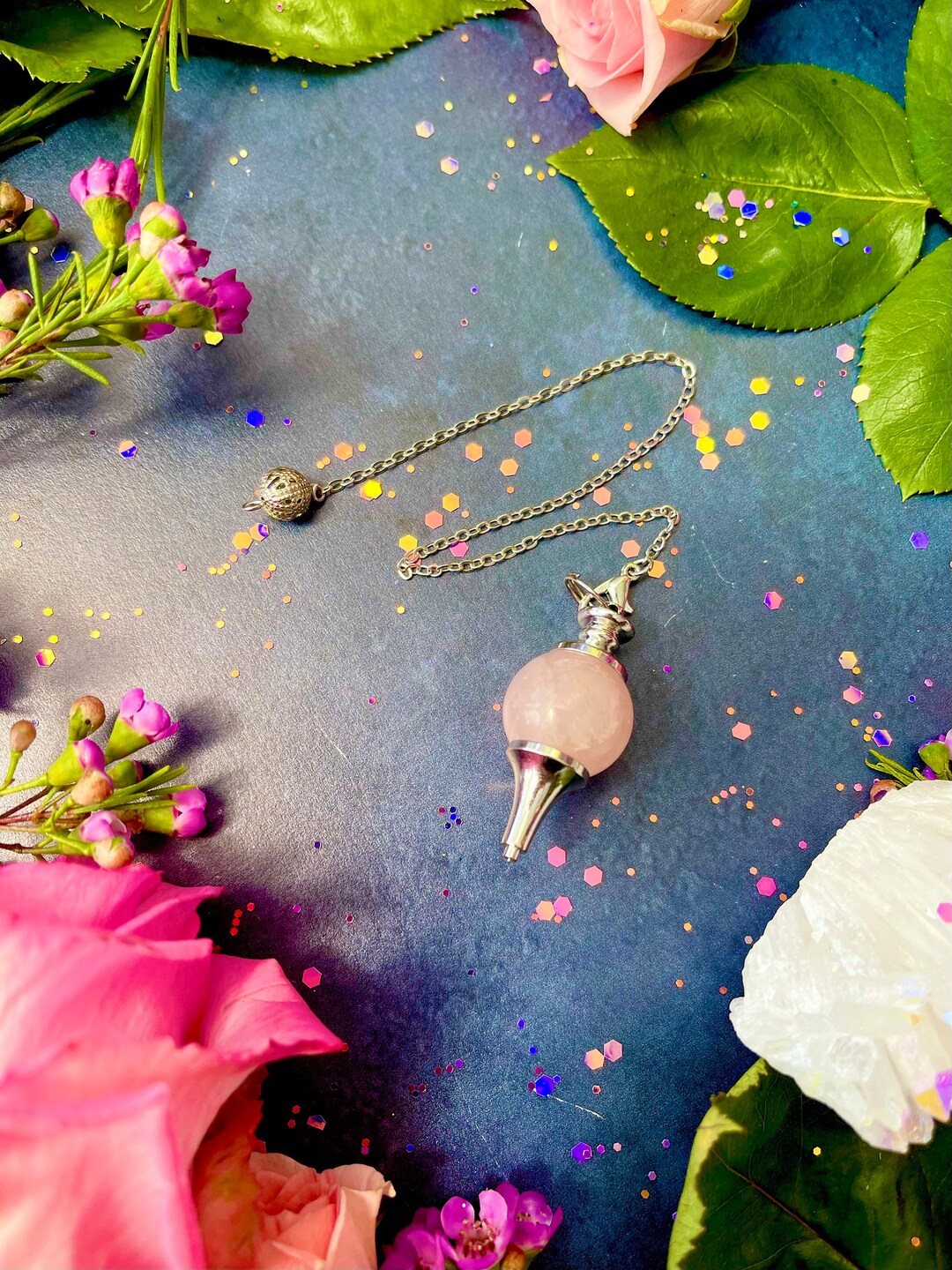 Rose Quartz Crystal Pendulum~witchcraft, Scrying, Divination, Magick ...