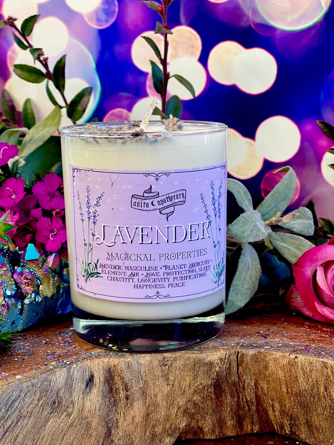Lavender Ritual Candle Witch Candle, Aromatheraphy, Witch Altar, Soy ...