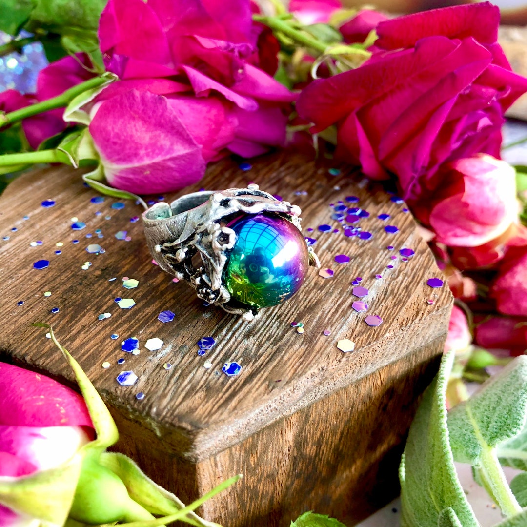 The Seers Ring ~ Anita Apothecary, Crystal Ball Ring, Sphere Ring ...