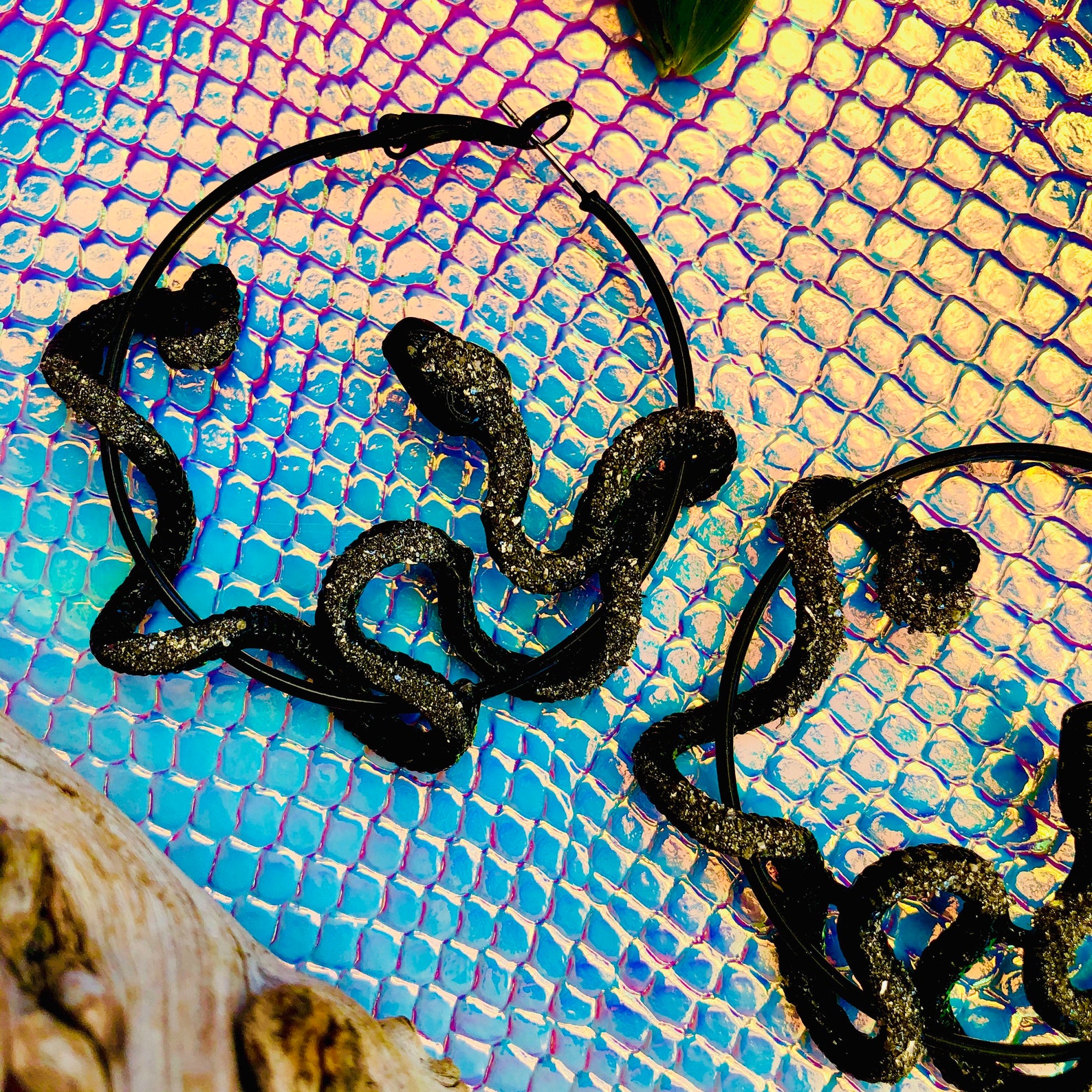 Medusa Hoops in Black Anita Apothecary Snake Earrings - Etsy