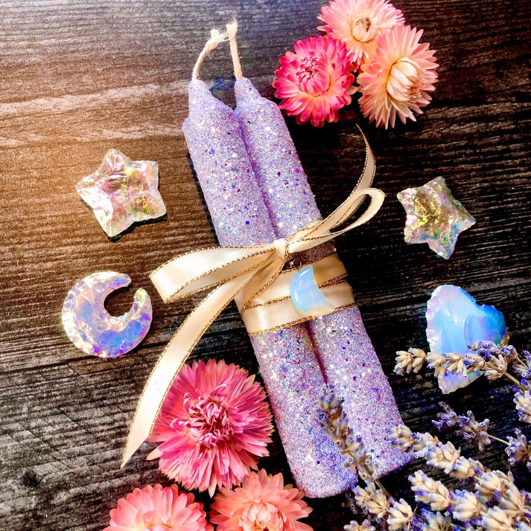 Angel Aura Taper Candles Anita Apothecary Aura Crystals - Etsy