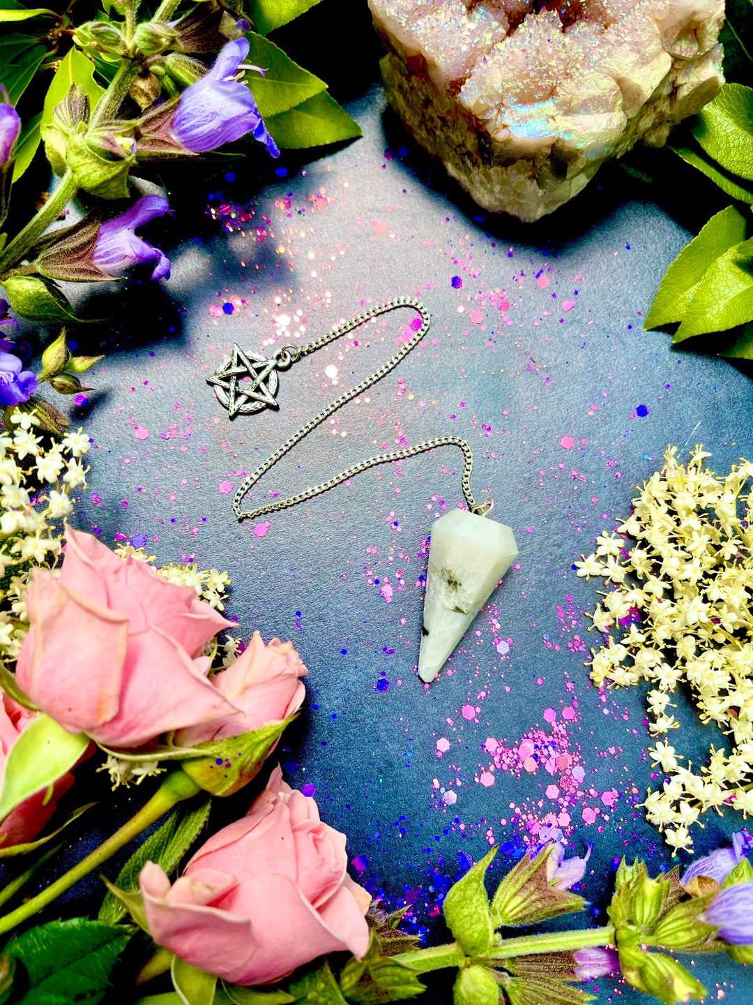 Rainbow Moonstone Pendulum ~ Anita Apothecary, Crystal Pendulum ...