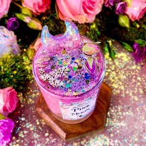 Pink Moon Crystal Candle ~ Anita Apothecary, Moon Magick Oil, Moon ...