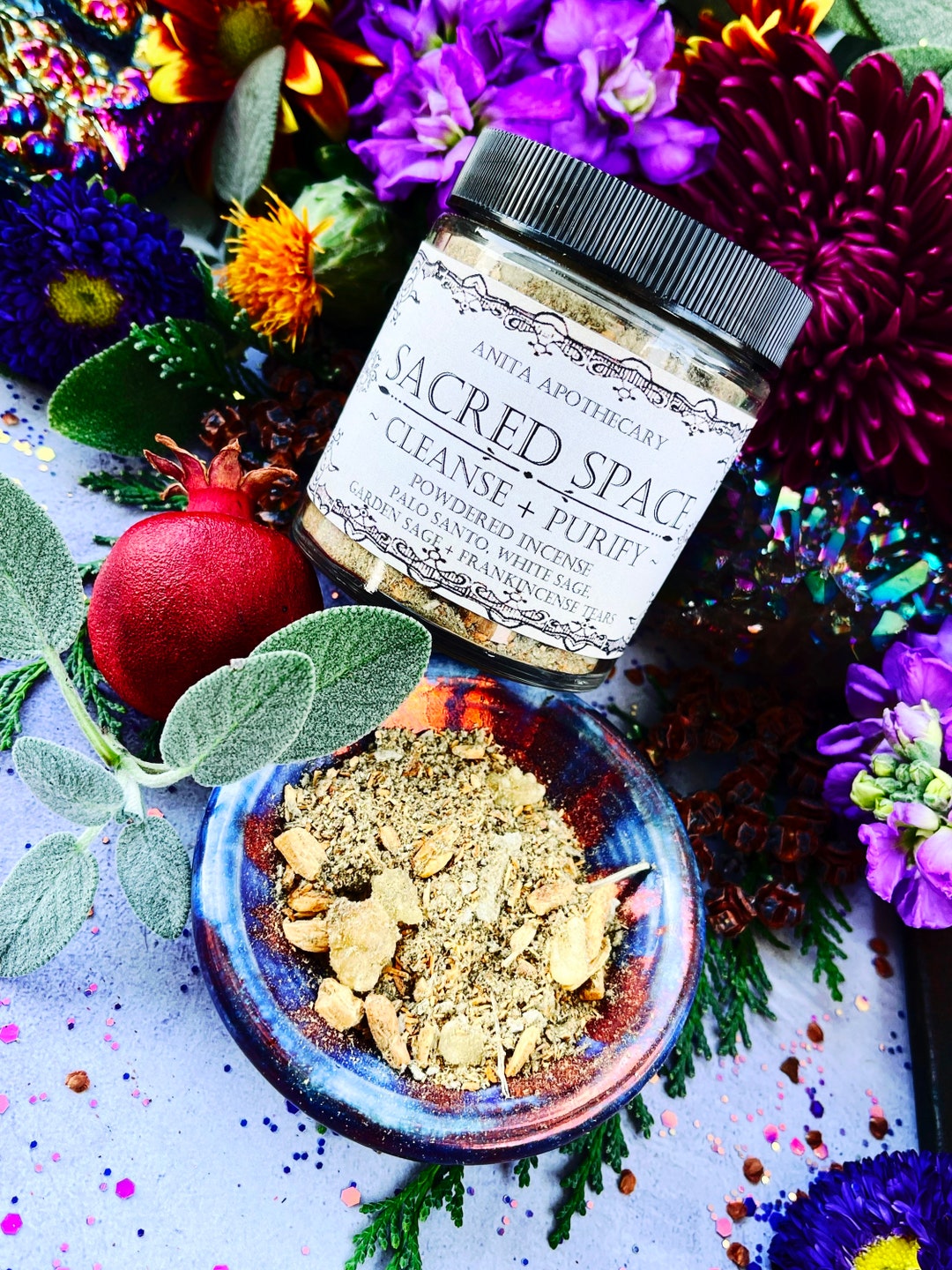 Sacred Space Powdered Incense ~ Sacred Sage, White Sage, Smudge, Palo ...